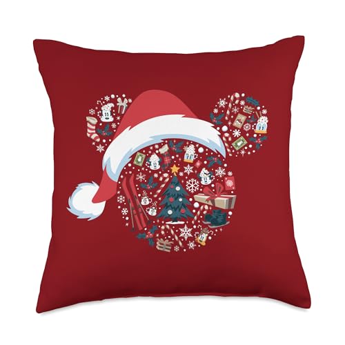 Disney Minnie Mouse Icon Winter Lodge Holiday Red Throw Pillow, 1 Count (Pack of 1), Multicolor