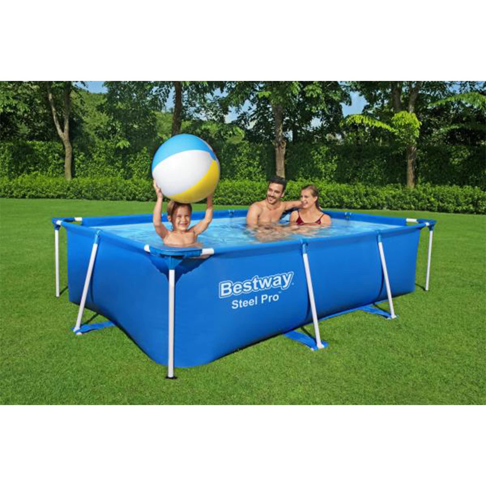Bestway 8.5t x 5.5ft x 24in Rectangular Above Ground Pool Frame with Filter Pump