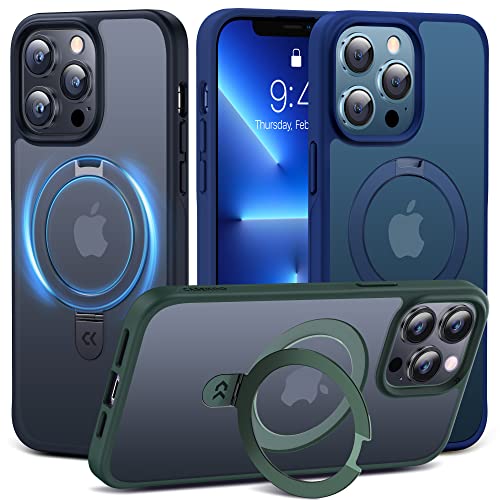 CASEKOO Designed for iPhone 12 Pro Max Case with Magnetic Invisible Stand [Military Drop Protection] [Compatible with MagSafe] Shockproof Slim Translucent Matte Cases 6.7 Inch 2020, Black