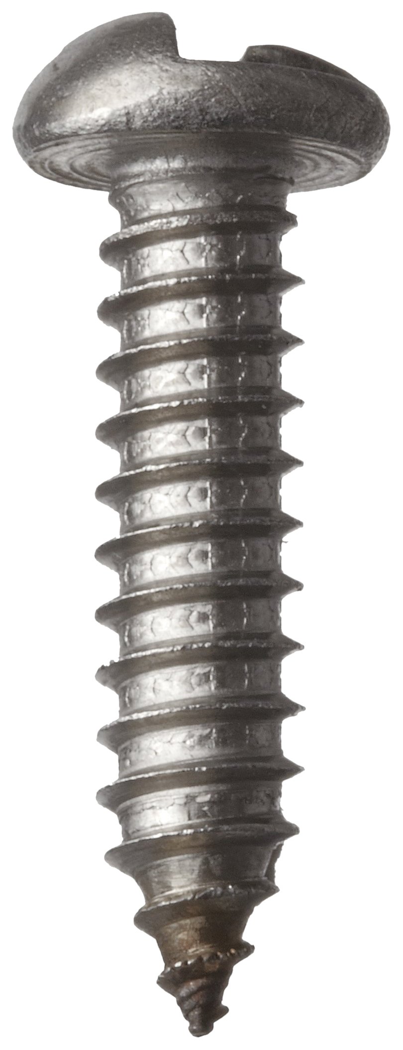 Small Parts Stainless Steel Machine Screw, Plain Finish, Round Head, One-Way Drive, 1-1/4" Length, #14-10 Threads (Pack of 50)