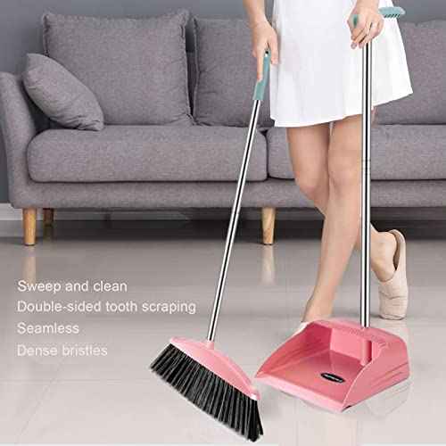 Broom and Dustpan Set for Home - Dust Pans with Long Handle | Outdoor Indoor for Home Kitchen Room Office | Must Haves for Home Lokoo