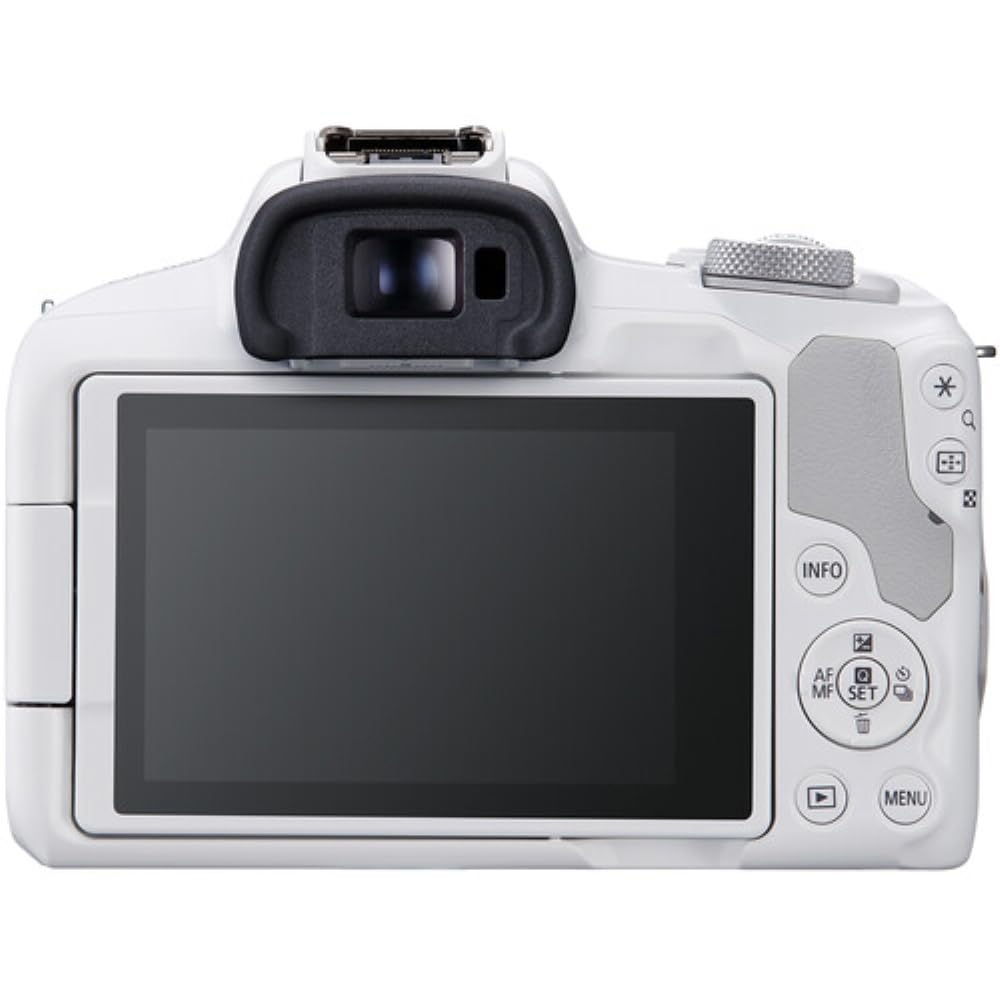 Canon EOS R50 Mirrorless Camera | White Bundled with 64GB Memory Card + Camera Case with Rain Cover + Microfiber Cleaning Cloth (4 Items)