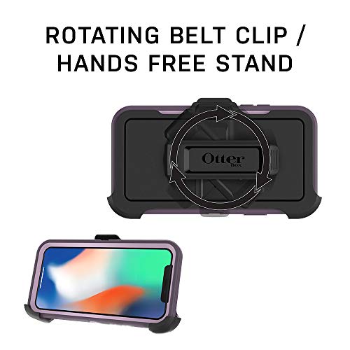 OtterBox iPhone Xs AND iPhone X Defender Series Case - BLACK, rugged & durable, with port protection, includes holster clip kickstand
