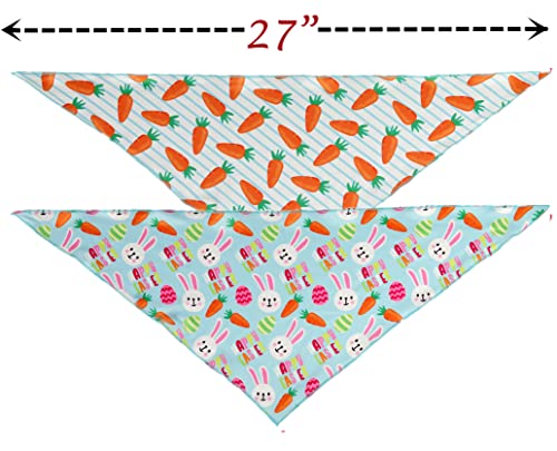 Easter Dog Bandana, Bunny and Carrot Bandanas for Dogs, Spring Puppy Scarf for Small Medium Large Dogs