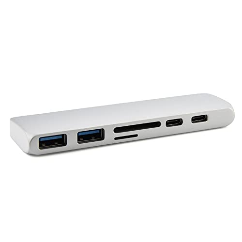 Charella Double USB -Type-C to 4K Hdmi 2 USB 3.0 Sd/Tf Card Reader 2 Type C 7 in 2 Hub Adapter MR0