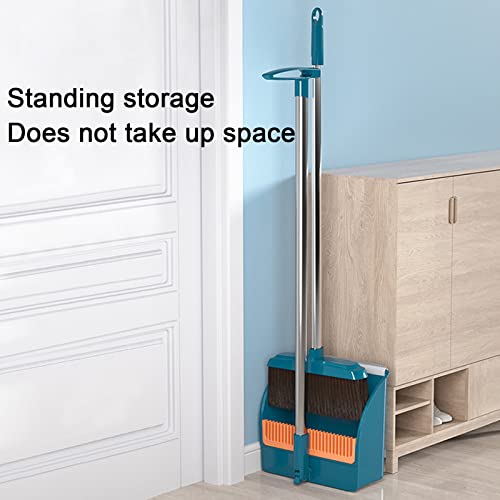 Brooms and Dustpan Set for Home Dustpan and Brush Set Dustpan Long Handle Cleaning Supplies Brooms & Dustpan Combo for Office Stand up Brooms and Dustpan Built in Scraper and Comb Sweeper