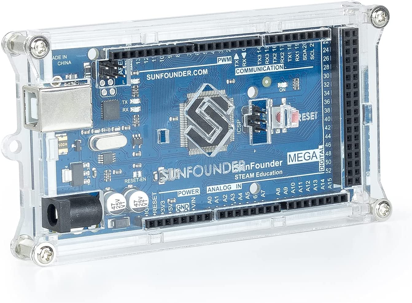SunFounder 2560 Case Enclosure Transparent Gloss Acrylic Computer Box Compatible with Arduino Mega 2560 Rev3 R3, Genuino Mega 2560 Rev3 (Mega 2560 Board not Included)