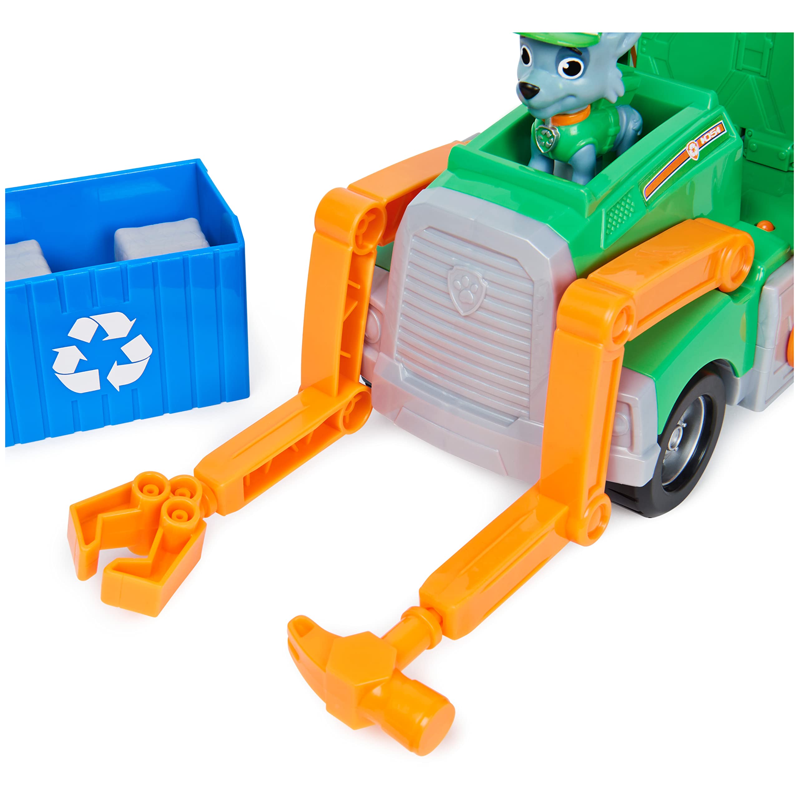 Paw Patrol, Rocky’s Reuse It Deluxe Truck with Collectible Toy Figure and 3 Tools, for Kids Aged 3 and up
