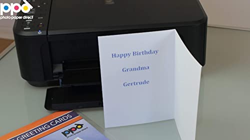 PPD Inkjet Large Matte Photo Quality Printable Greeting Cards LTR 8.5x11 folding to 5.5 x 8.5 53lbs 210gsm 9mil With Envelopes x 50 Sheets (PPD049-50-Env)