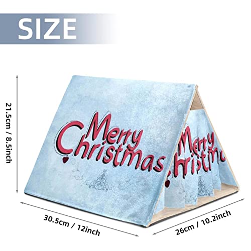 enheng Small Pet Hideout Merry Christmas English Letter five-30180 Hamster House Guinea Pig Playhouse for Dwarf Rabbits Hedgehogs Chinchillas