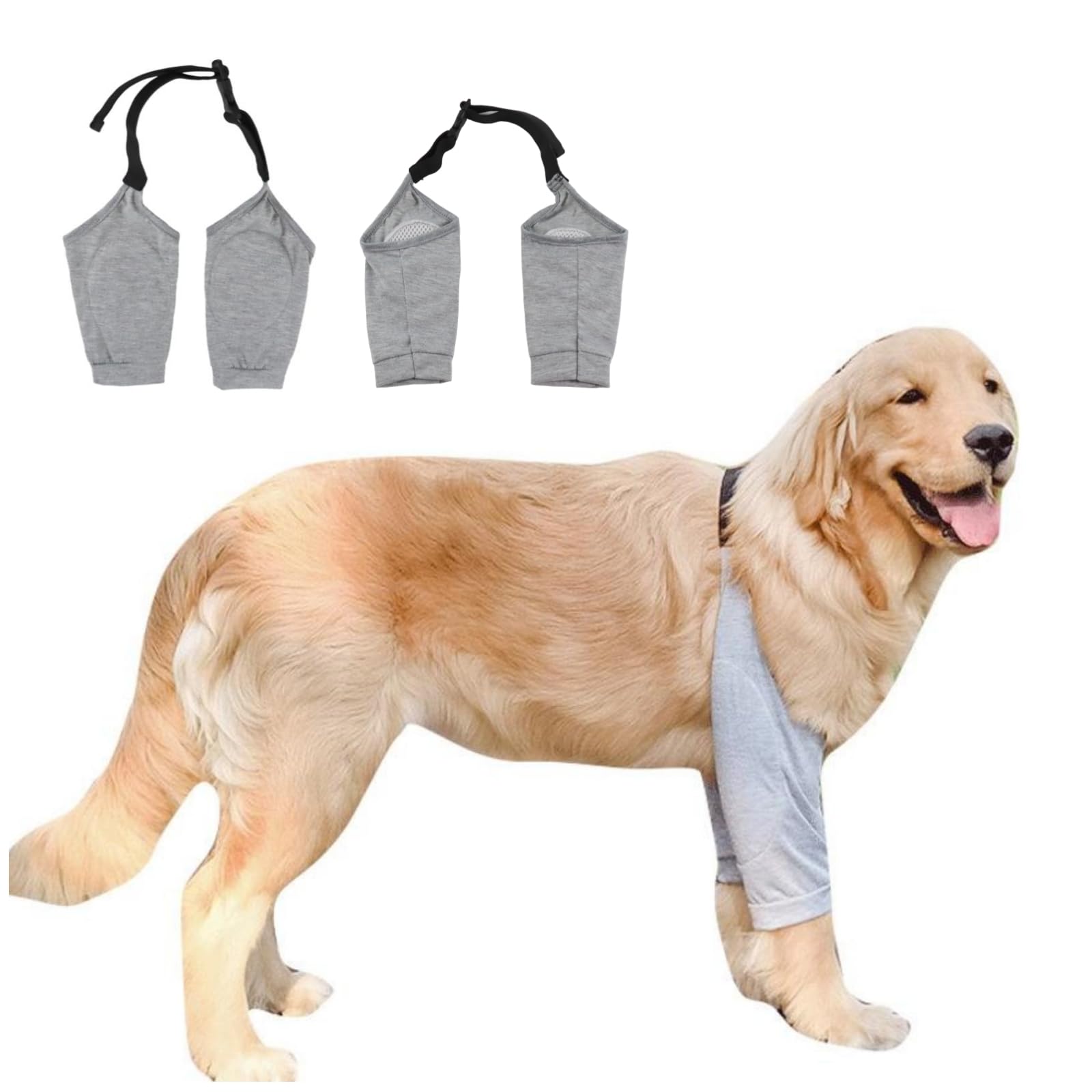 Dog Elbow Protector for Calluses, Dog Recovery Suit for Front Legs, Soft Recovery Sleeves with Elastic Band,Knee Brace Protector Pads for Medium Large Dogs,Elbow Joint Support Wrap Stop Licking Wounds