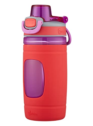 Bubba Flo Kids Water Bottle with Leak-Proof Lid, 16oz Dishwasher Safe Water Bottle for Kids, Impact and Stain-Resistant, Coral