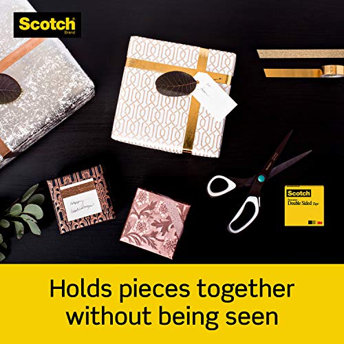 Scotch Double Sided Tape with Deluxe Desktop Tape Dispenser, 1/2 in x 900 in, 1 Dispenser and 6 Refill Rolls/Pack (665-6PKC40)
