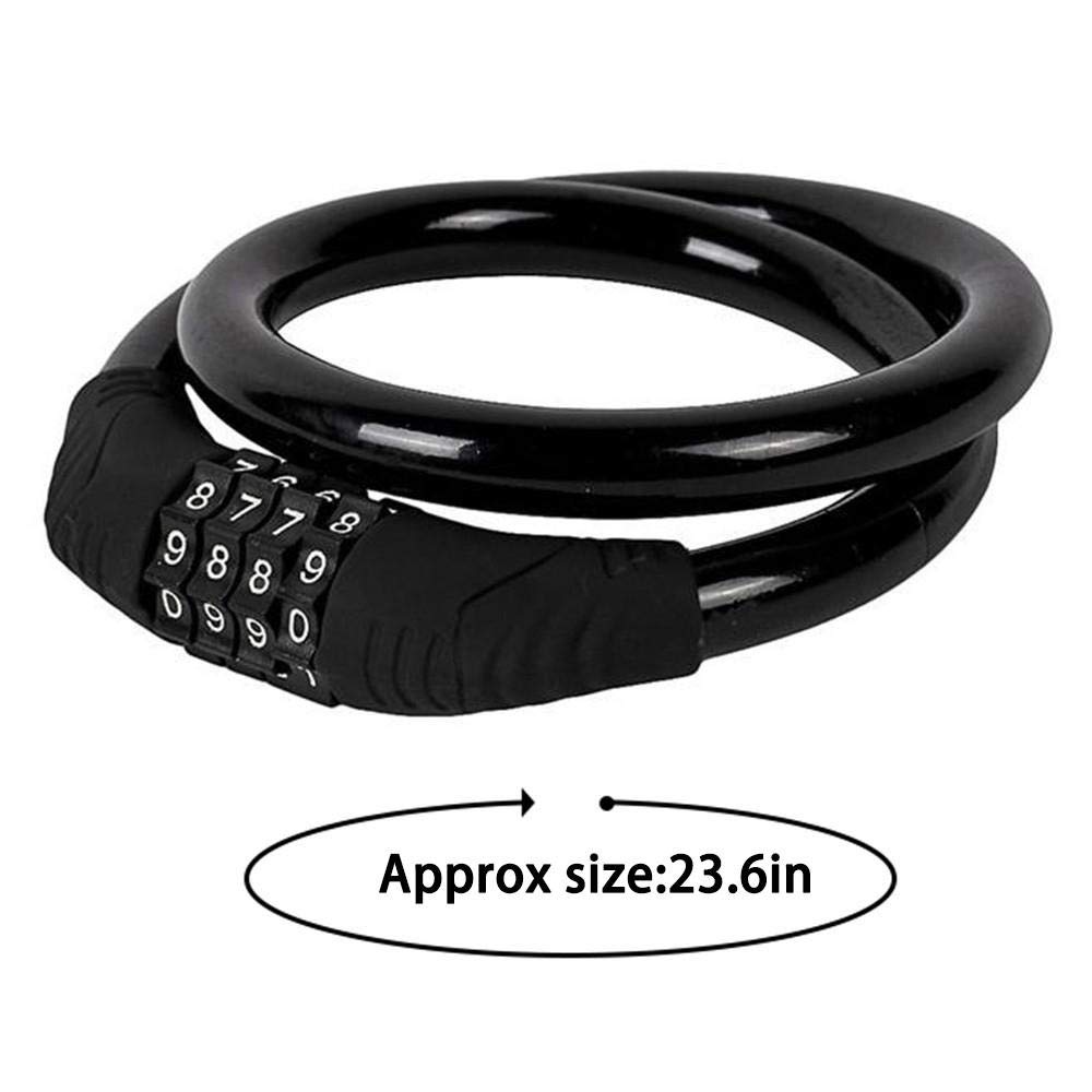 Bicycle Lock Bike Password Lock Anti-Theft Combination Number Code Bicycle Lock Steel Cable Chain Security Safety Lock Bike Cycle Accessories Bike Lock