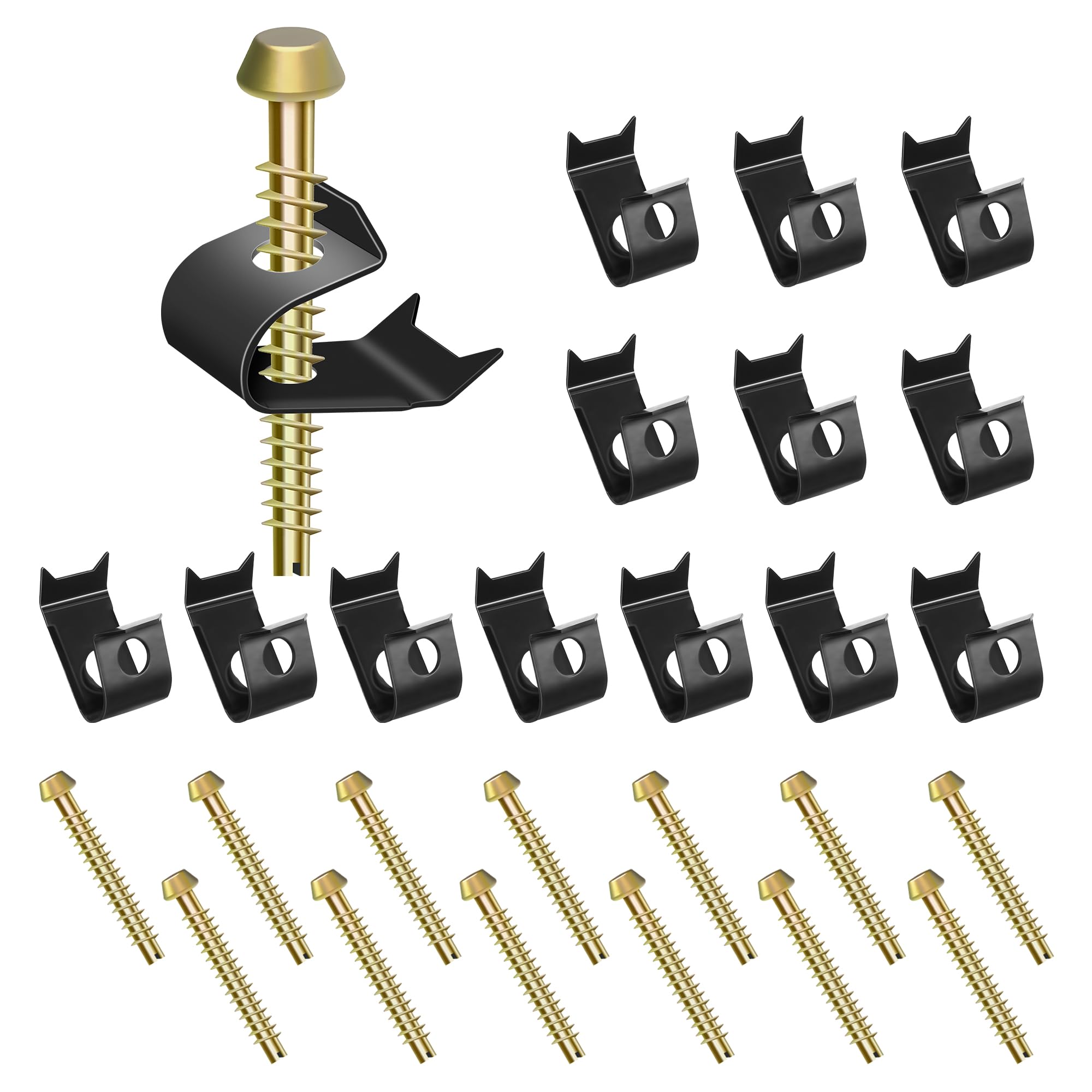 Dreyoo 14 Pack Sink Clips Kit, Undermount Sink Clips Sink Compatible with Moen/Elkay Sink for Kitchen, Bathroom, U Channel Clips for Bathroom Counter, Universal Sink Mounting Kit Bracket Support