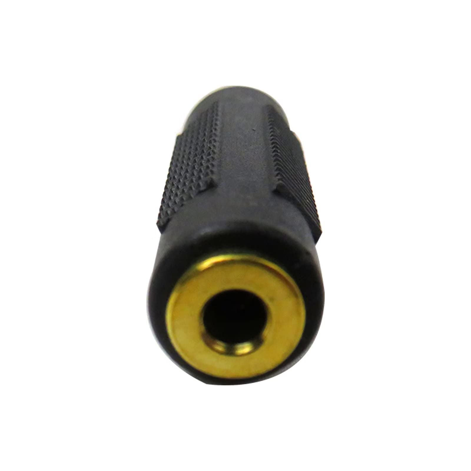 BATEMEN W 5X Professional Stereo Audio Female 3.5mm Mono Jack to 3.5mm Mono Jack Black Coupler Adaptor - Gold Plated