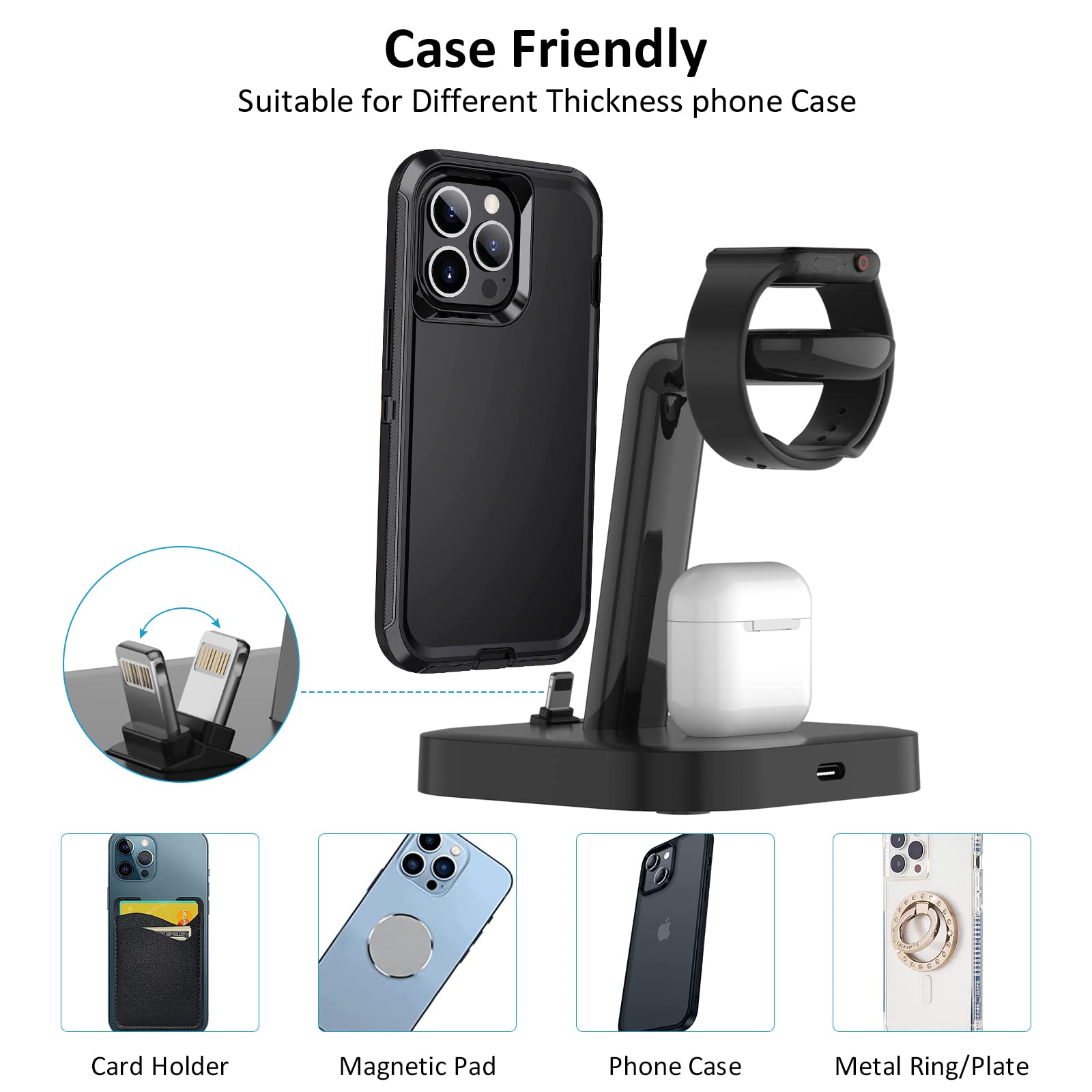 Charger Station for Nitendo Switch/PS5/Slim/Xbox Fast Charger Stand with USB Hubs,Mate/Oculus Quest 3 Accessories with Charged Station,Data Cable