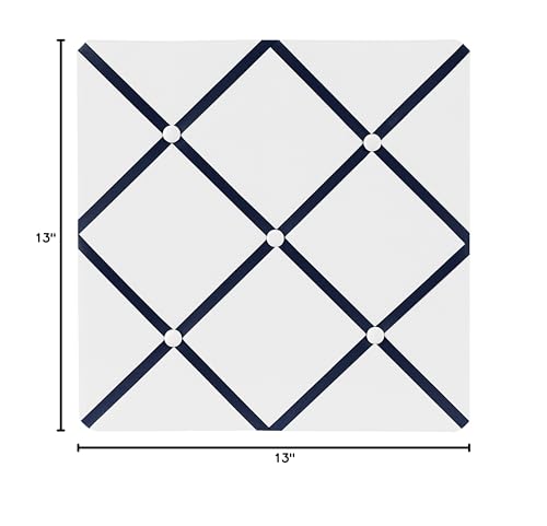 Sweet Jojo Designs White and Navy Hotel Fabric Memory/Memo Photo Bulletin Board