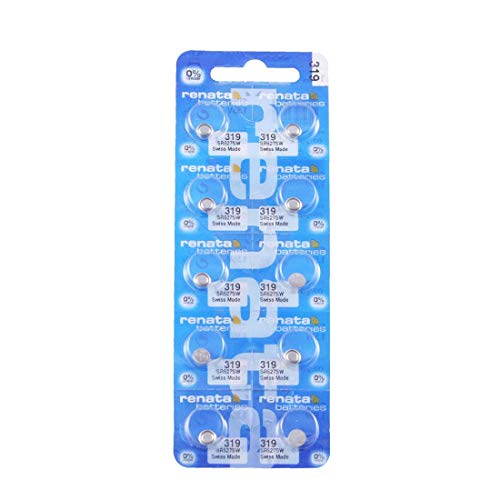 Renata 319 SR527SW Batteries - 1.55V Silver Oxide 319 Watch Battery (10 Count)