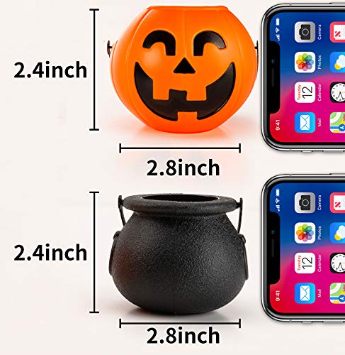 Funnlot Halloween Cauldron Hocus Pocus Cauldron 16PCS MiniĀ Black Witch Cauldron Pots Pumpkin Candy Bucket Witches Cauldron Halloween Cauldron Plastic Cauldron Witch Cauldron