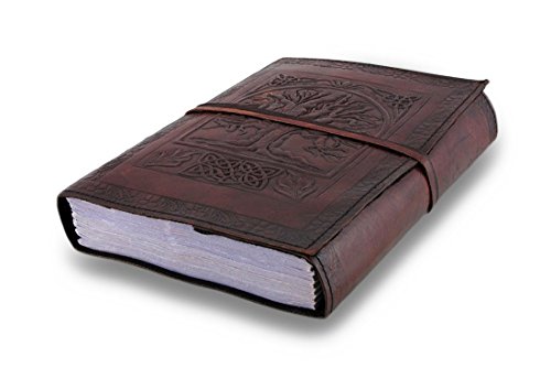 Leather Journal Diary Embossed Large Tree Notebook for Writing Leather Diary Handmade Leather Journal Gbag (T)