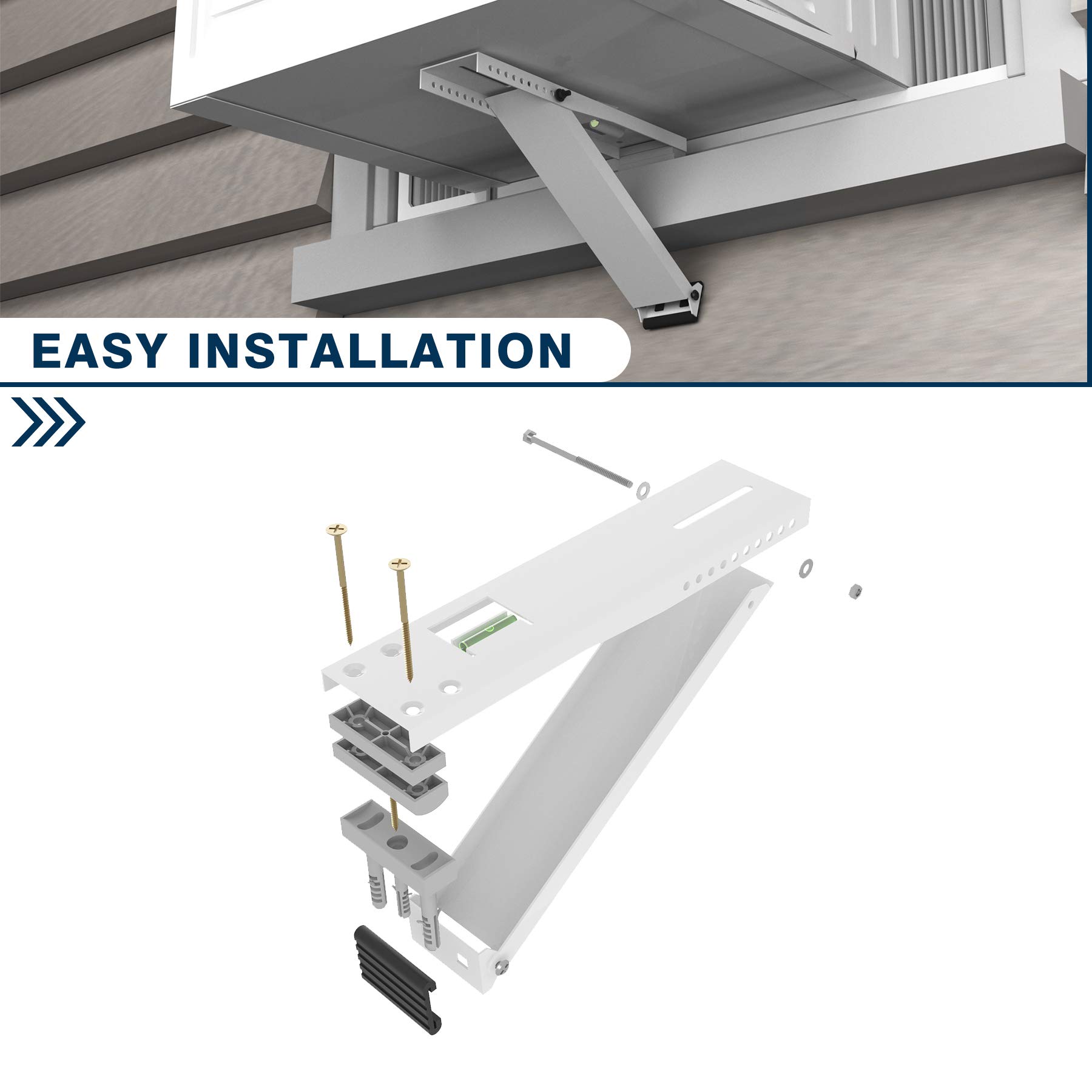 Pearwow Window Air Conditioner Support Bracket, 85 lbs Light Duty Air Conditioner Support Bracket,Universal Window AC Bracket,Designed for AC Unit 5,000 to 10,000 BTU