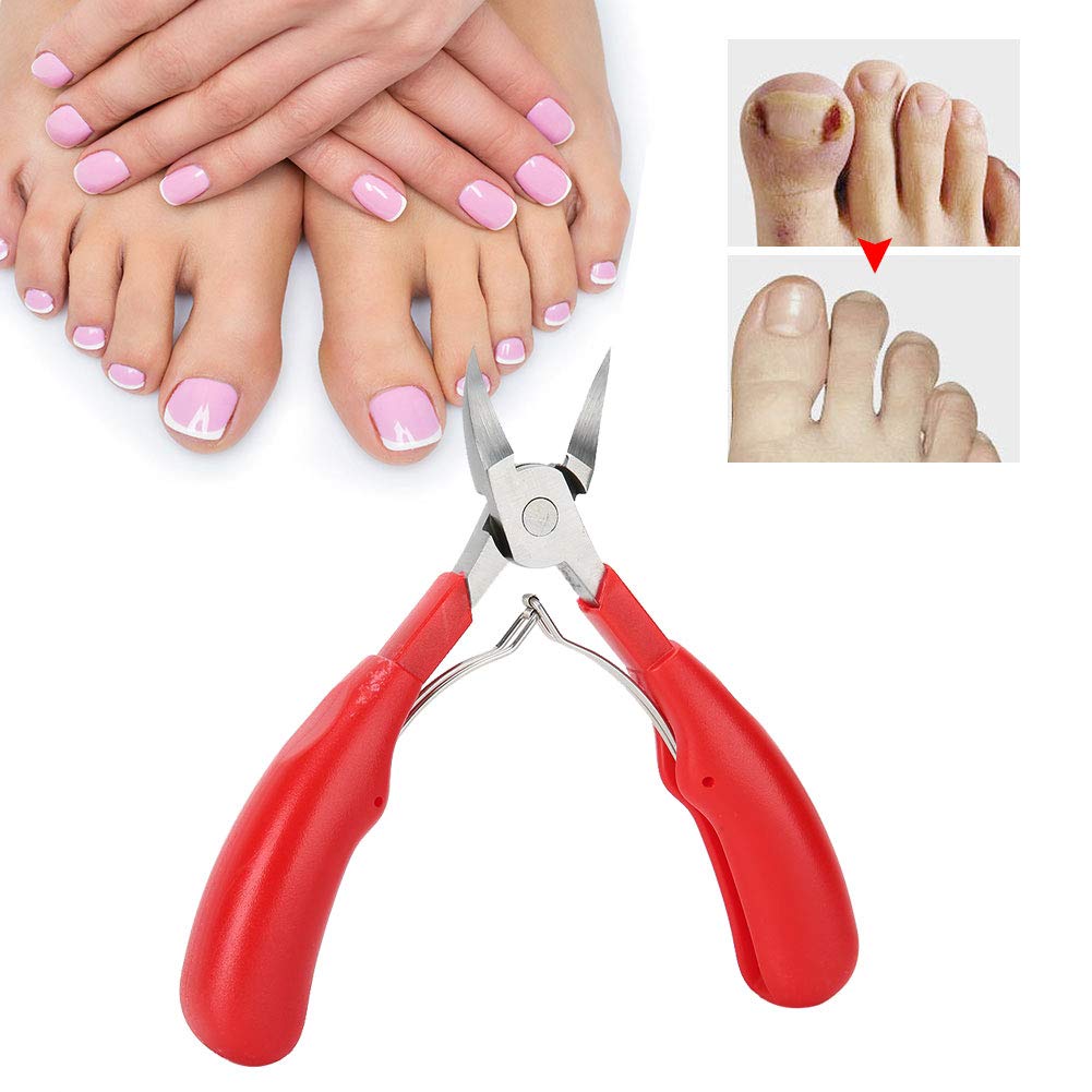 Pedicure Cutter Tool Cuticle Scissors Stainless Steel Nail Cuticle Pliers for Home Use for Men and Women (red)