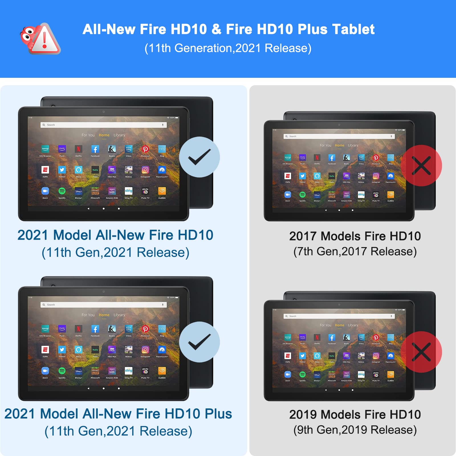 Case for Amazon Kindle Fire HD 10 Tablet & Fire HD 10 Plus (11th Generation, 2021 Release) 10.1" - PU Leather Slim Folding Stand Cover Folio Protective Case with Auto Wake/Sleep, Green