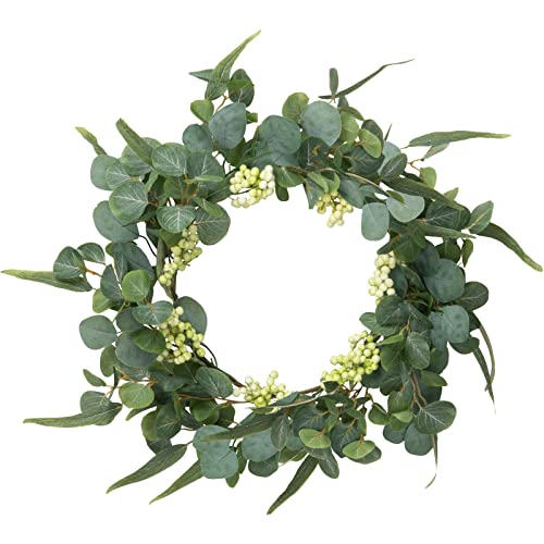 DiliComing Fall-Wreath Eucalyptus Front Door-Wreath - 20 Inch Year Round Artificial Door Wreath, All Season Wreath Clearance for Farmhouse, Wall and Window Decoration