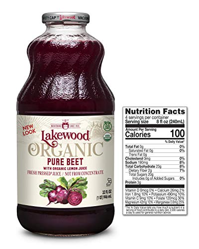 Lakewood Organic Beet Juice, 32 Fl Oz (Pack of 1) Package May Vary