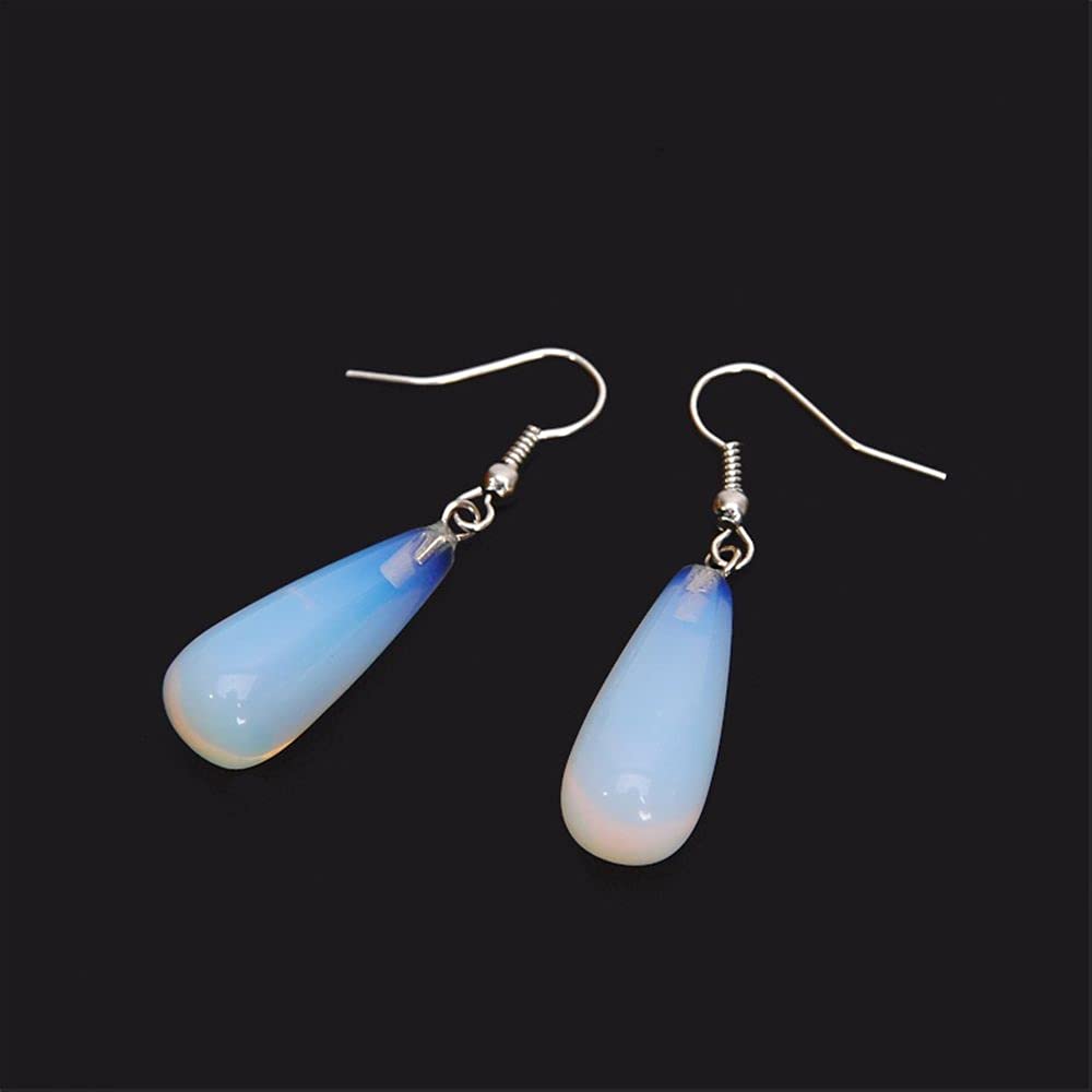 BYBYCD Hook Earrings Attractive Gift Natural Opal Trendy Women Girl Natural Stone Hook Earrings