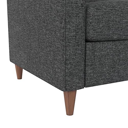 DHP Liah Reversible Sectional Sofa with Pocket Spring Cushions, Dark Gray