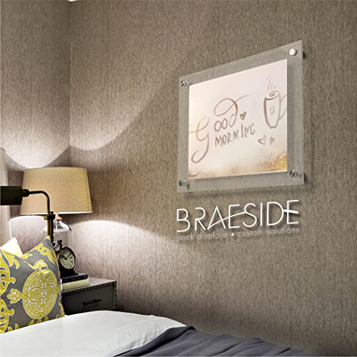 Displaybug Acrylic Frame – Standoff Floating Frame for Photos, Diplomas, Certificates, Posters – Modern and Minimalist Acrylic Picture Frame for Home and Office – Portrait or Landscape (22x28)