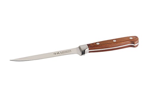 LedgeON 6" Professional Boning Knife - Pro Series - High Carbon Stainless Steel Blade - Wood Handle