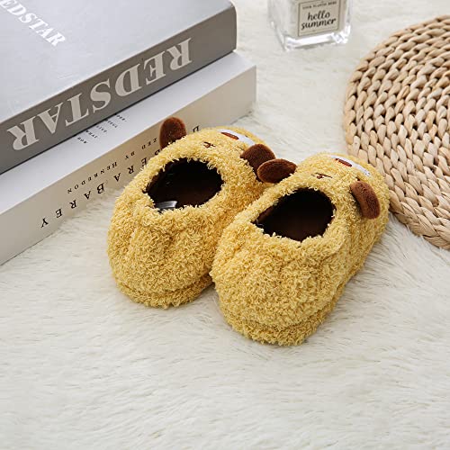 Enteer Baby Boys' Tiger Slipper Warm Plush Winter Rubber Home Slippers US 5-6