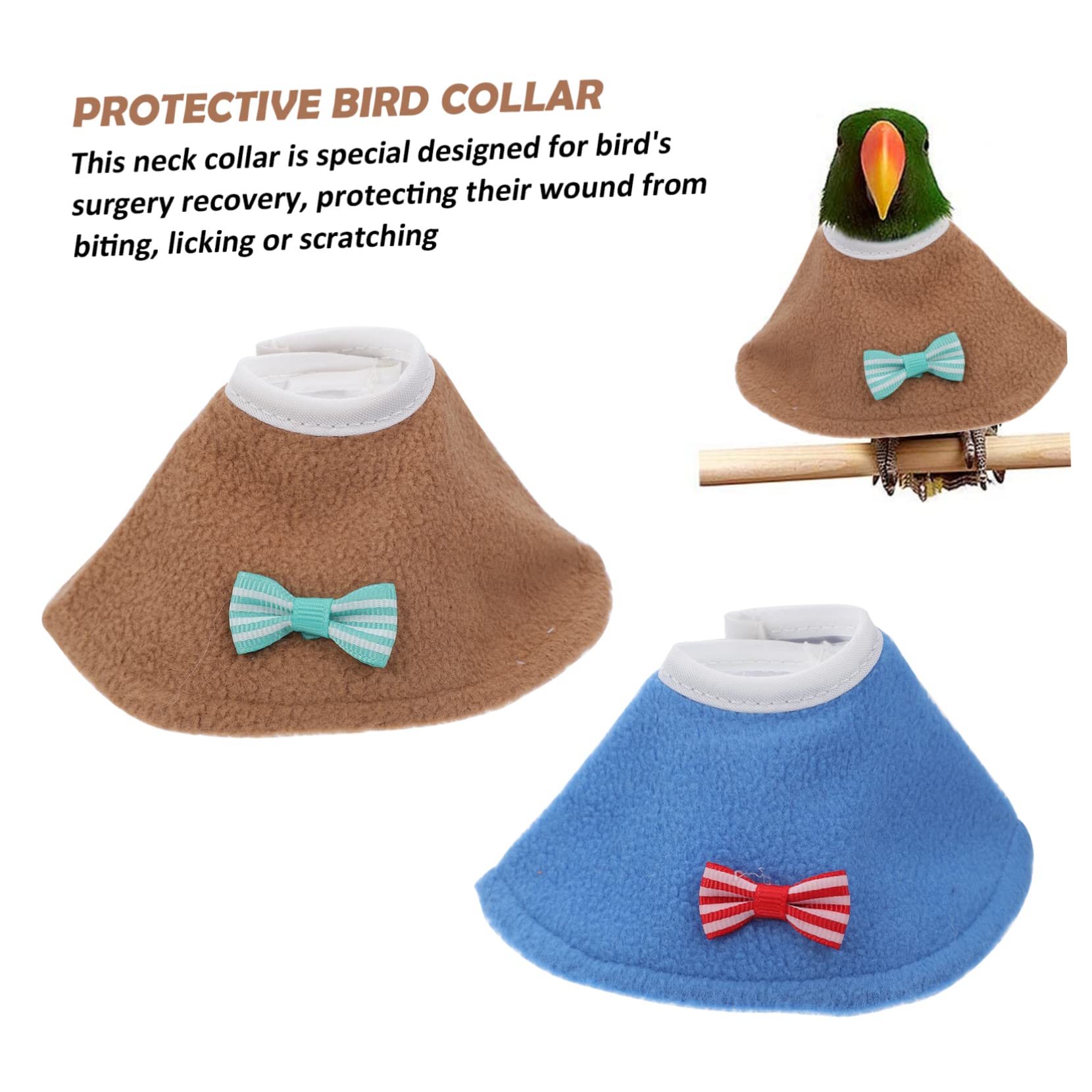 DOITOOL 6 Pcs Collar Bird Cone Parrot Accessories Puppy Healing Cone -Pecking Neck Ring Protective Neck Ring Pet Bird Supplies Parrot Neckband Cockatiel Small Dog Felt Cloth Protector