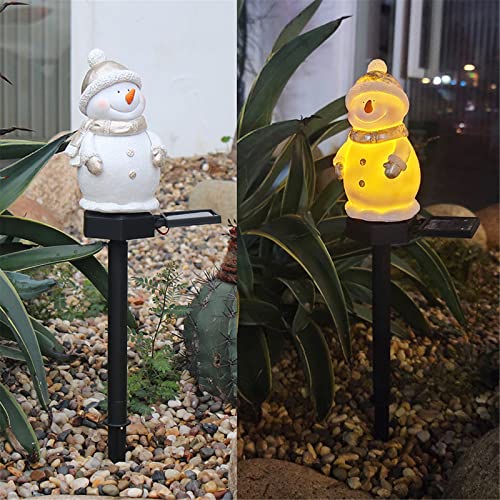 Solar LED Christmas Garden Lawns Snowman Plug Lights,Waterproof Courtyard Solar Stake Decorations Light,Solar Garden Light,Christmas Party Home Outdoor Landscape Pathway Lighting Ornaments