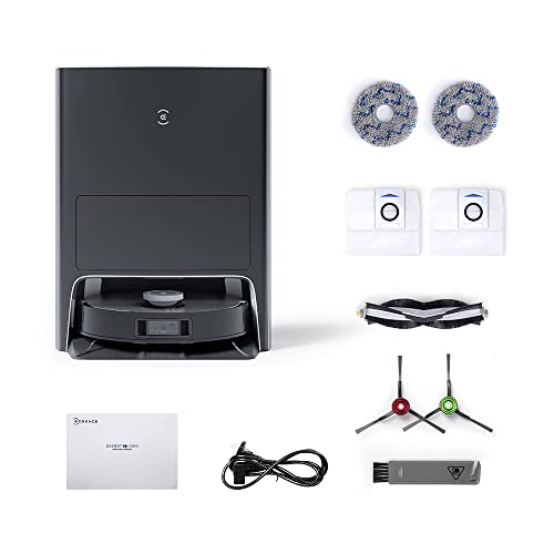 ECOVACS DEEBOT X1 Omni Robot Vacuum and Mop Combo with Self-Emptying, Auto-Wash, Auto-Refill and Auto-Hot Air Drying, 5000Pa Suction, AIVI 3D Obstacle Avoidance, Built-in YIKO Voice Assistant, Black