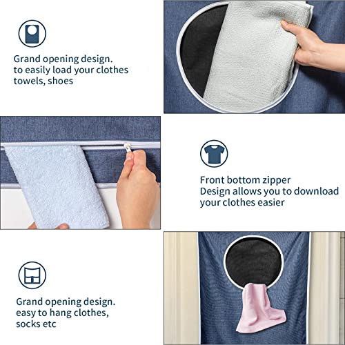 Hanging Laundry Hamper Bag, Hanging Door Hamper with 2 Strong Hooks for Dirty clothes Large Size 40X22 inch Hanging Laundry bag (1 Pack)