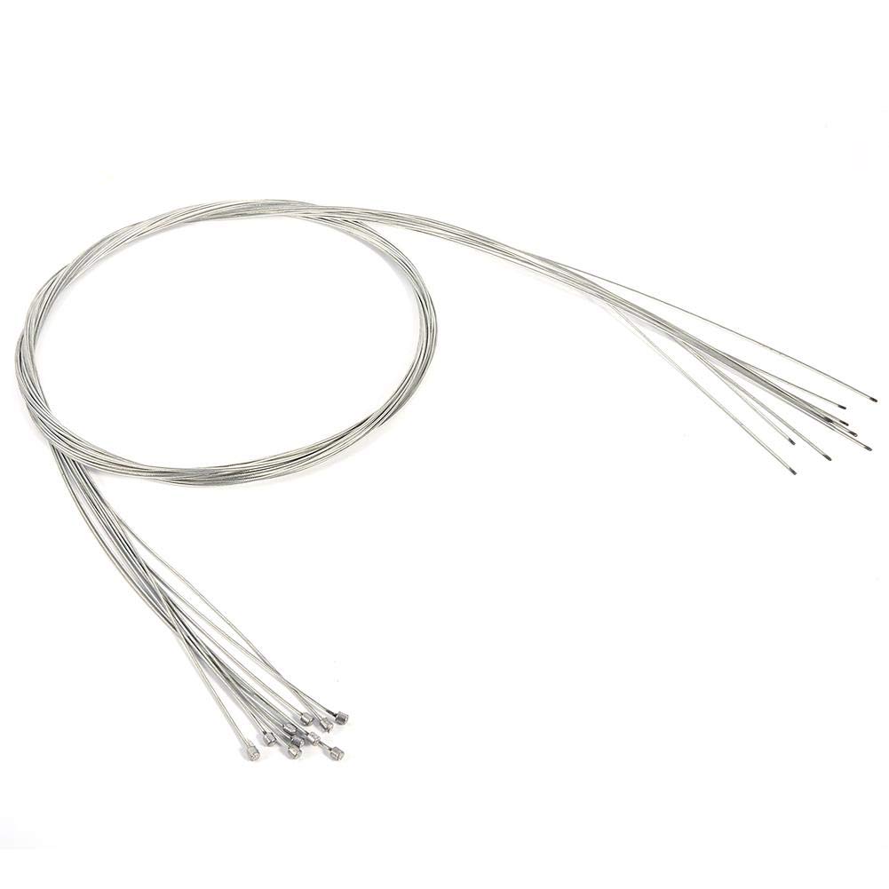 Bike Derailleur Cable, 10pcs Road Shift Cable, Inner Shift Cable, Galvanized Steel Gear Shifter Cable Universal for Common Bikes Mountain Bikes Road Bikes