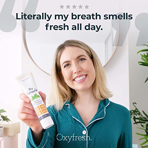 Oxyfresh Pro Formula Fresh Mint Toothpaste β Gentle Low Abrasion - Cosmetic Fluoride Free Formula - Great for Sensitive Teeth and Gums with Natural Essential Oils. 5.5 oz.