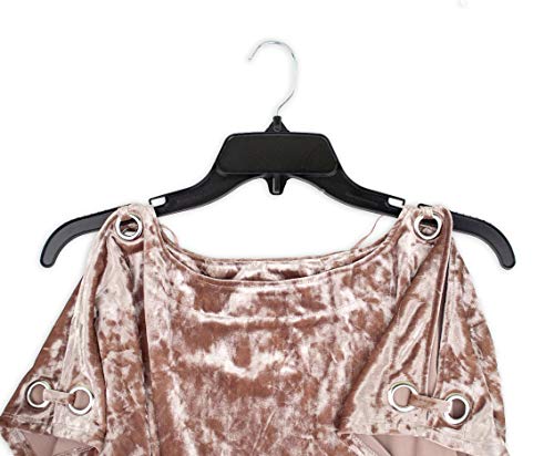 Hangon Recycled Plastic with Notches Shirt Hangers, 17 Inch, Black, 25 Pack