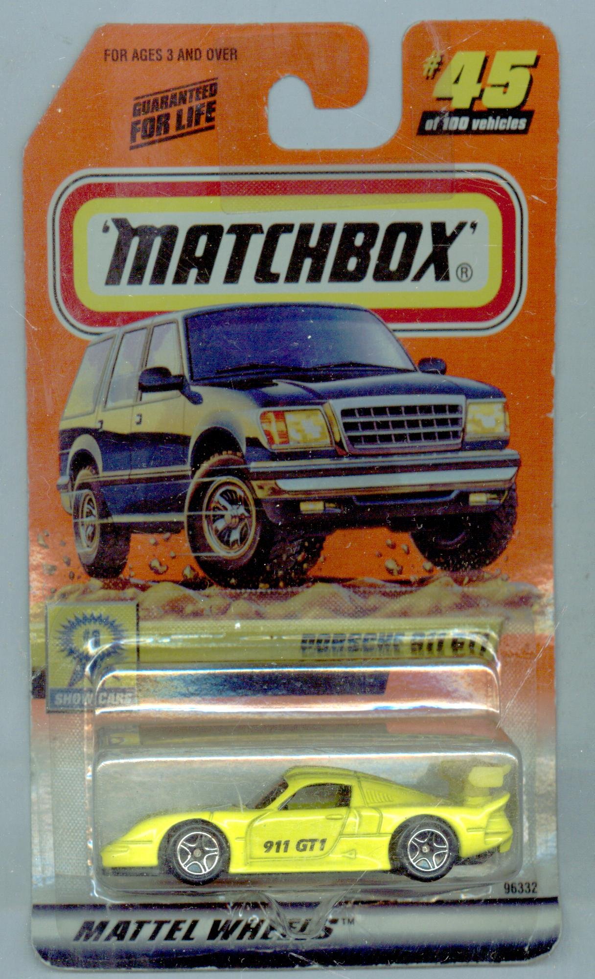 Matchbox 1999-45 of 100 Series 9 Porsche 911 Gt1 #1 Show Cars 1:64 Scale