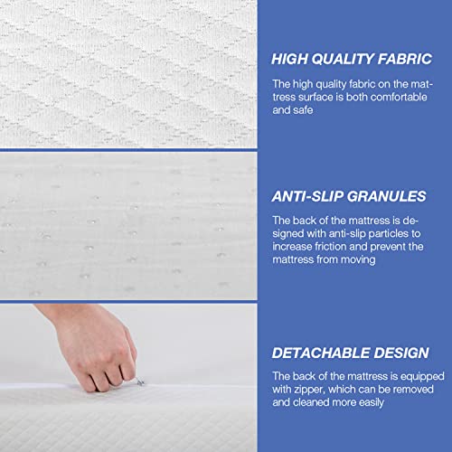 FLL Mattress, Twin Mattress 8 inch Medium Firm Feel Gel Memory Foam Mattress with CertiPUR-US Certified Twin Size Mattress for Cool Sleep & Pressure Relief (White)