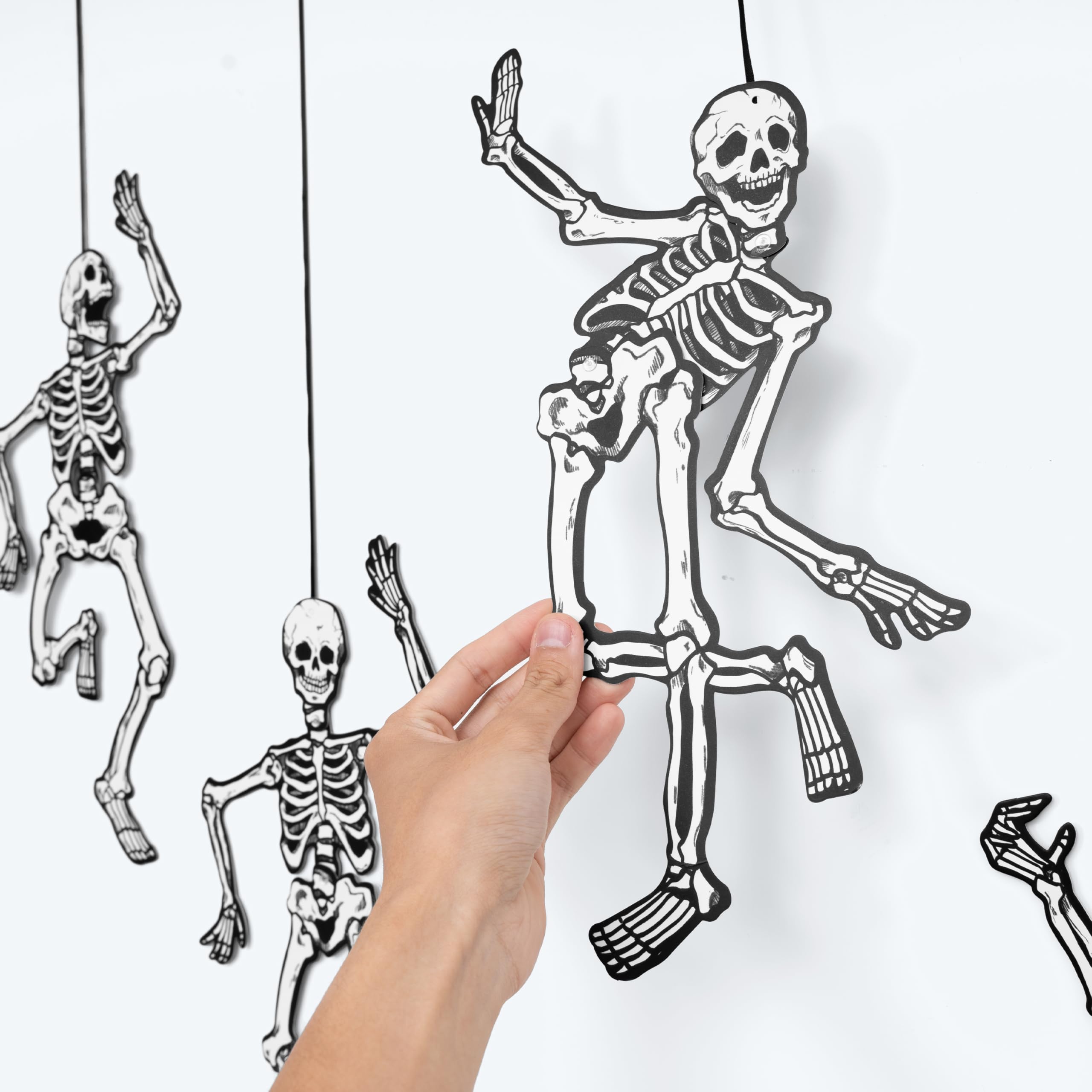 Cheerland Skeleton Bone Garland for Halloween Gatherings White Skull Dancing Bones Spooky Scary Celebration Party Decorations and Supplies