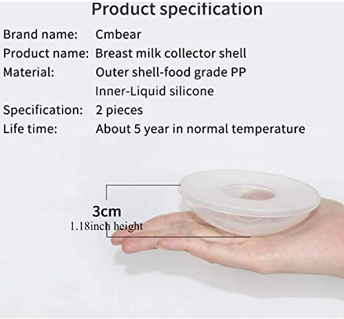 Breast Shells Milk Saver,2 Pack Breast Pump,Breastmilk Collector,Milk Anti-Flow Out,Protect Sore Nipples,BPA-Free Flexible Food Grade Silicon and PP Material,Skin Friendly