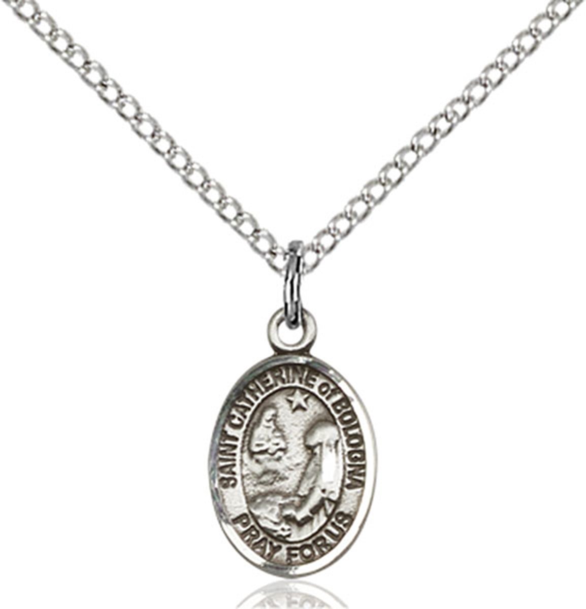 bliss Sterling Silver Saint Catherine of Bologna Petite Charm Medal, 1/2 Inch