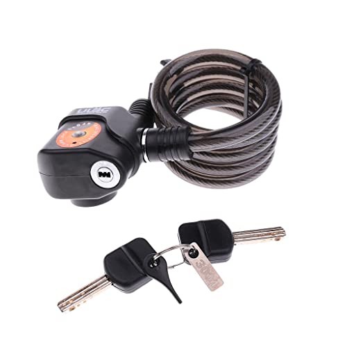 BESSTUUP Bike Alarm Cable Lock with Safety Keys for Cycling MTB