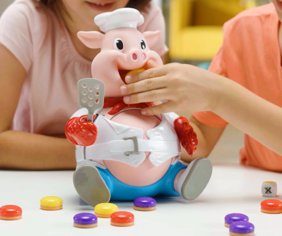 Goliath Pop The Pig - Bigger & Better - Belly-Busting Fun as You Feed Him Burgers and Watch His Belly Grow, Multi Color
