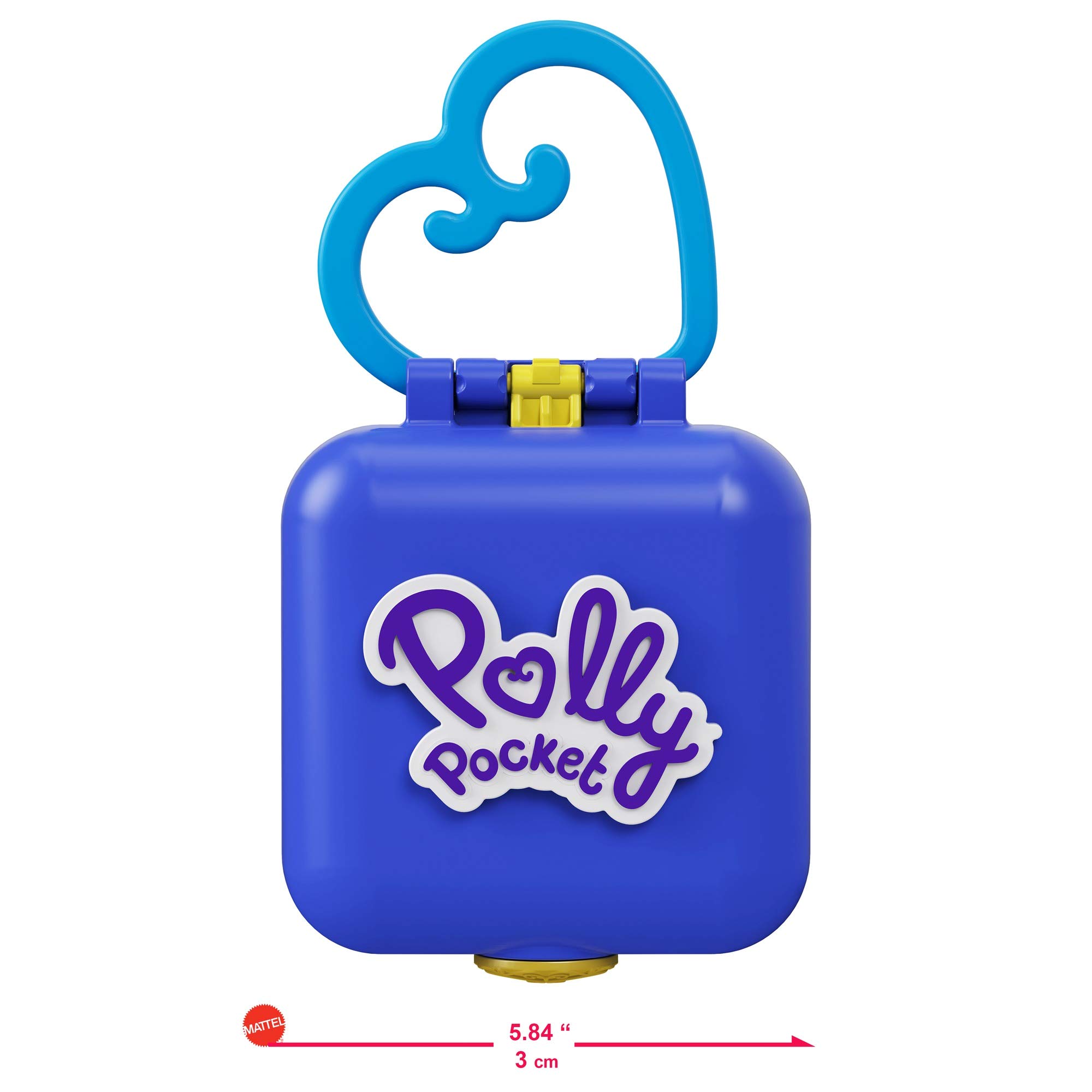 Polly Pocket Shani Tropical Beach Compact with Mobile Ice Cream Cart, Surfboard, Dolphin Figure, Photo Customization, Micro Shani Doll & Sticker Sheet; for Ages 4 Years Old & Up